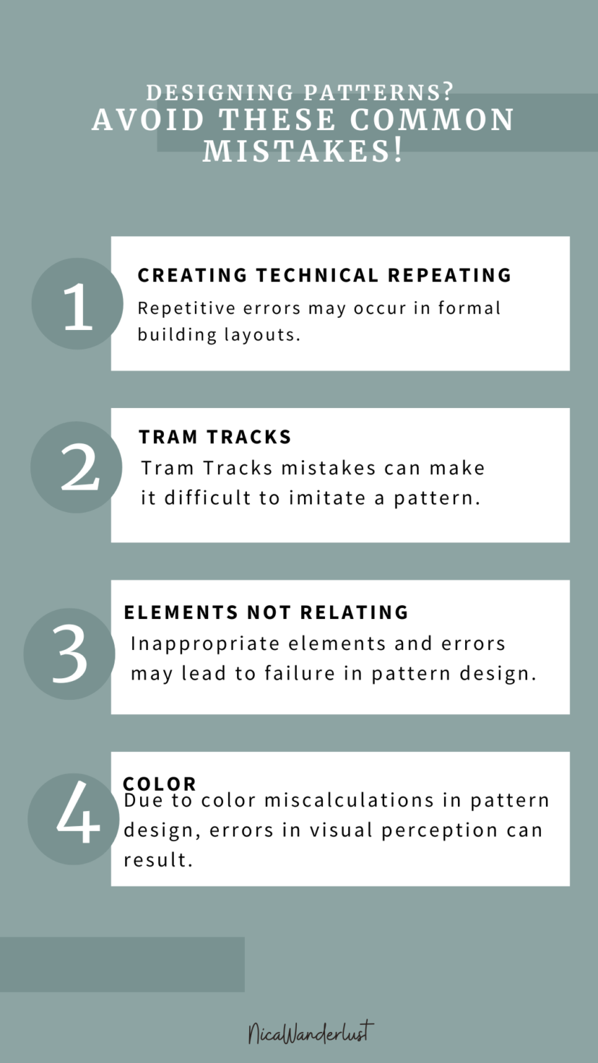 Some Common Mistakes when Creating Pattern Design - WanderNica